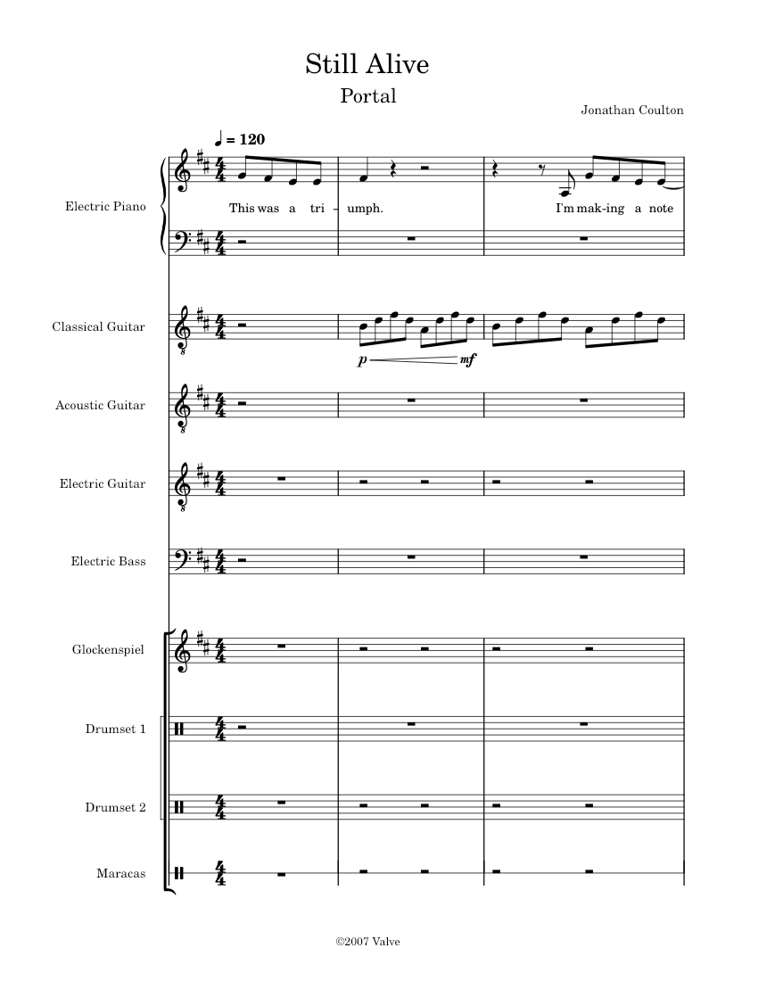 Still Alive - piano tutorial