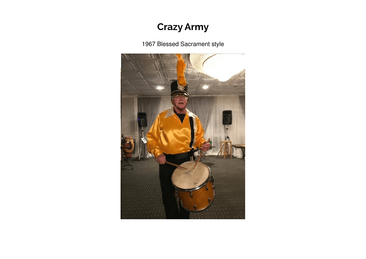 Crazy Army (Blessed Sacrament 1967) Sheet music for Snare drum (Solo ...