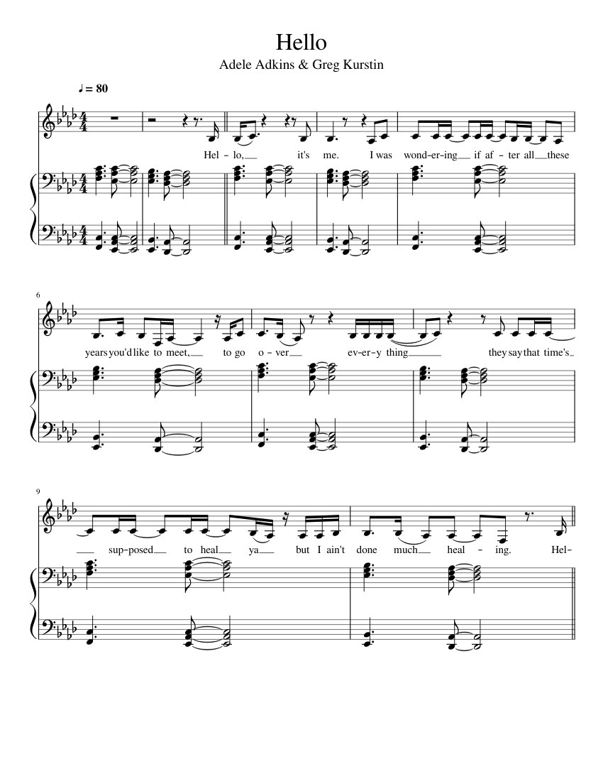 Hello Sheet music for Piano, Vocals (Piano-Voice) | Musescore.com