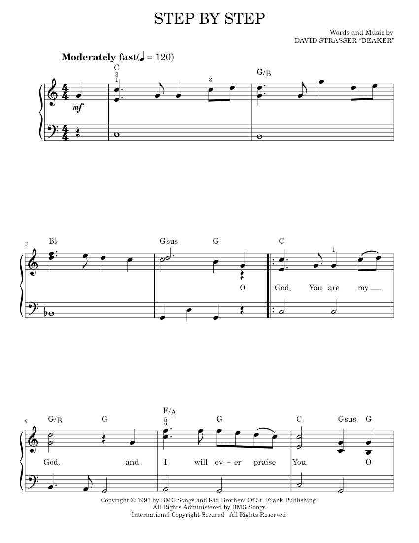 Play Official version of Step by step sheet music by Rich Mullins for ...