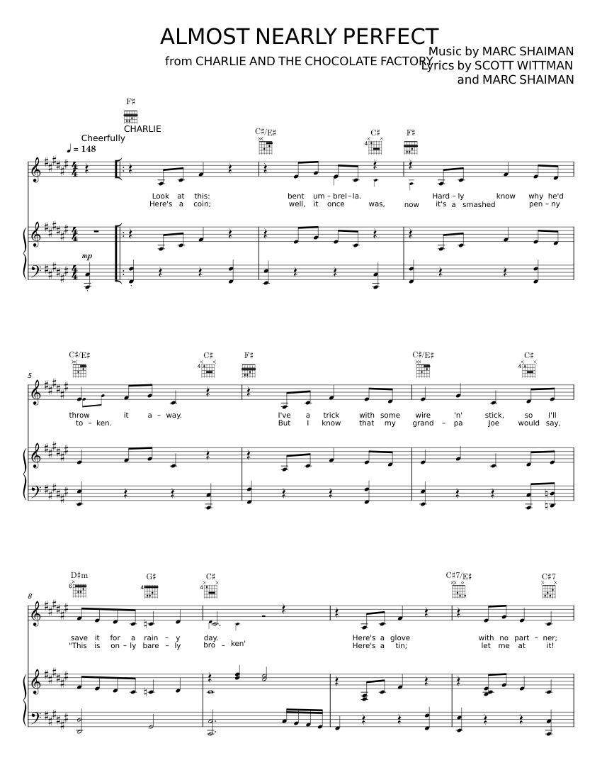 Almost Nearly Perfect - Marc Shaiman and Scott Wittman Sheet music for ...