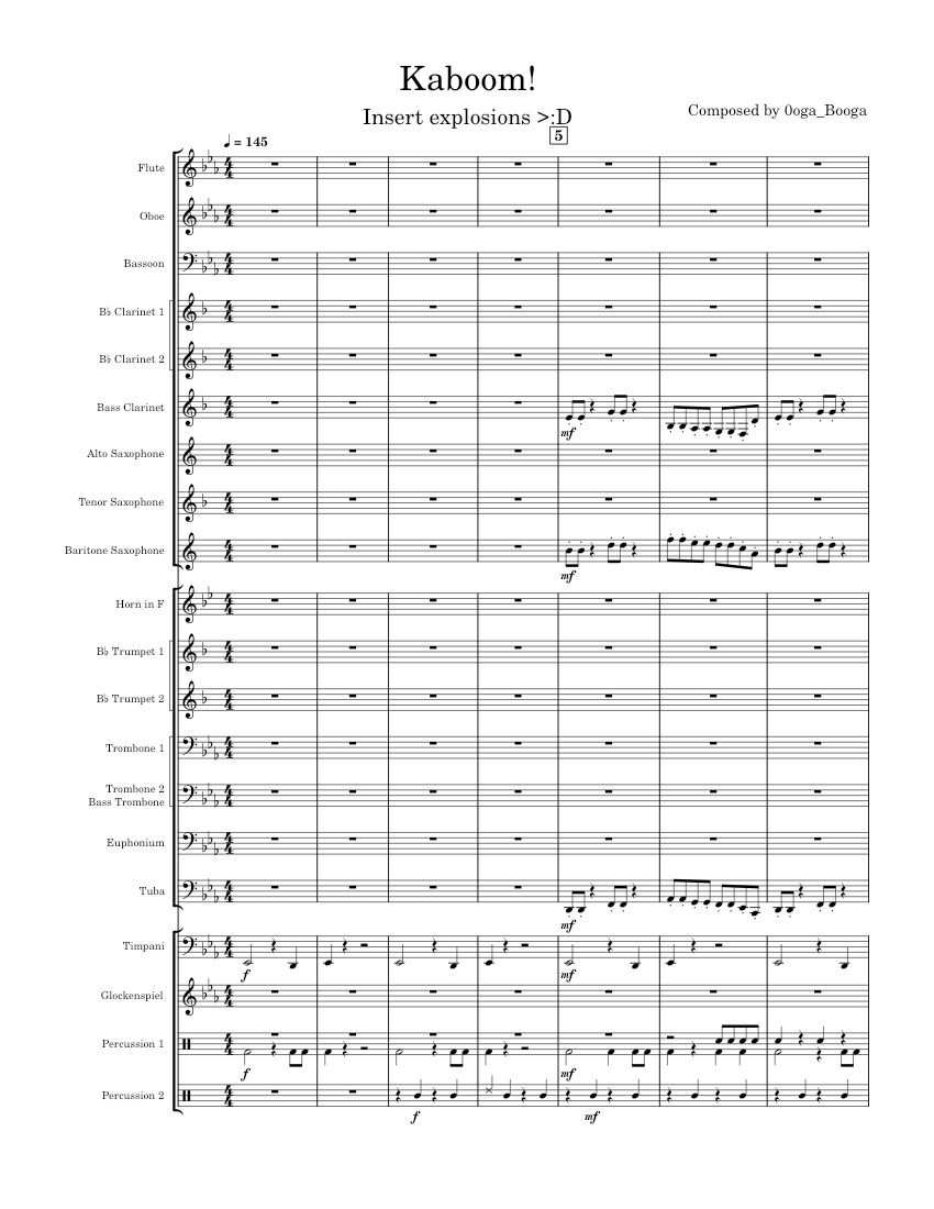 Kaboom! - A Composition by 0oga_Booga Sheet Music for Trombone, Tuba ...