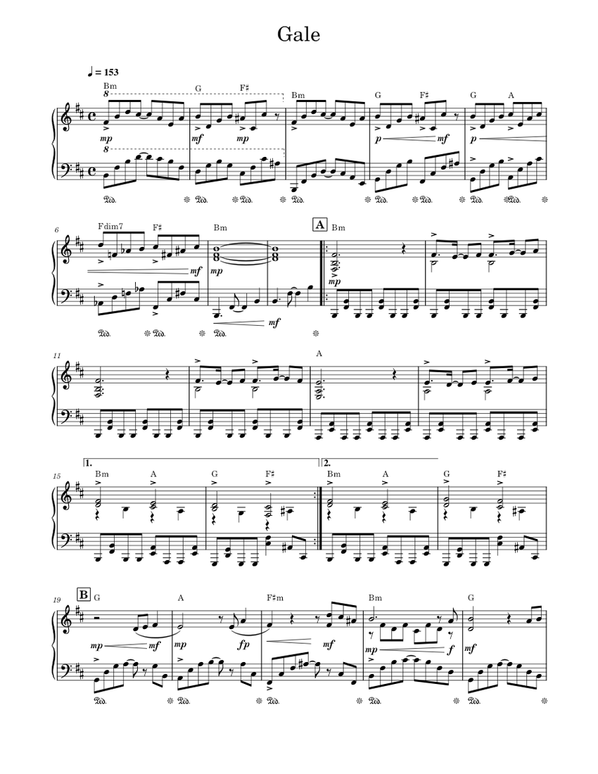 Gale Sheet music for Piano (Solo) | Musescore.com