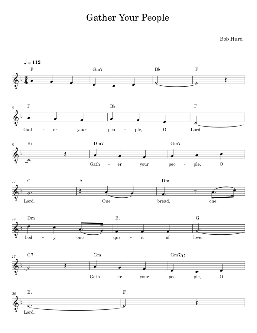 Gather your people - Bob Hurd Sheet Music with Chords for Synthesizer ...