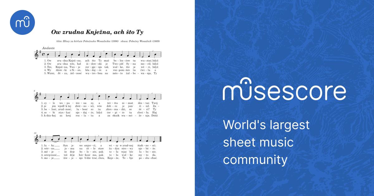 Ow zrudna Knježna, ach što ty Sheet music for Piano (Solo) Easy ...