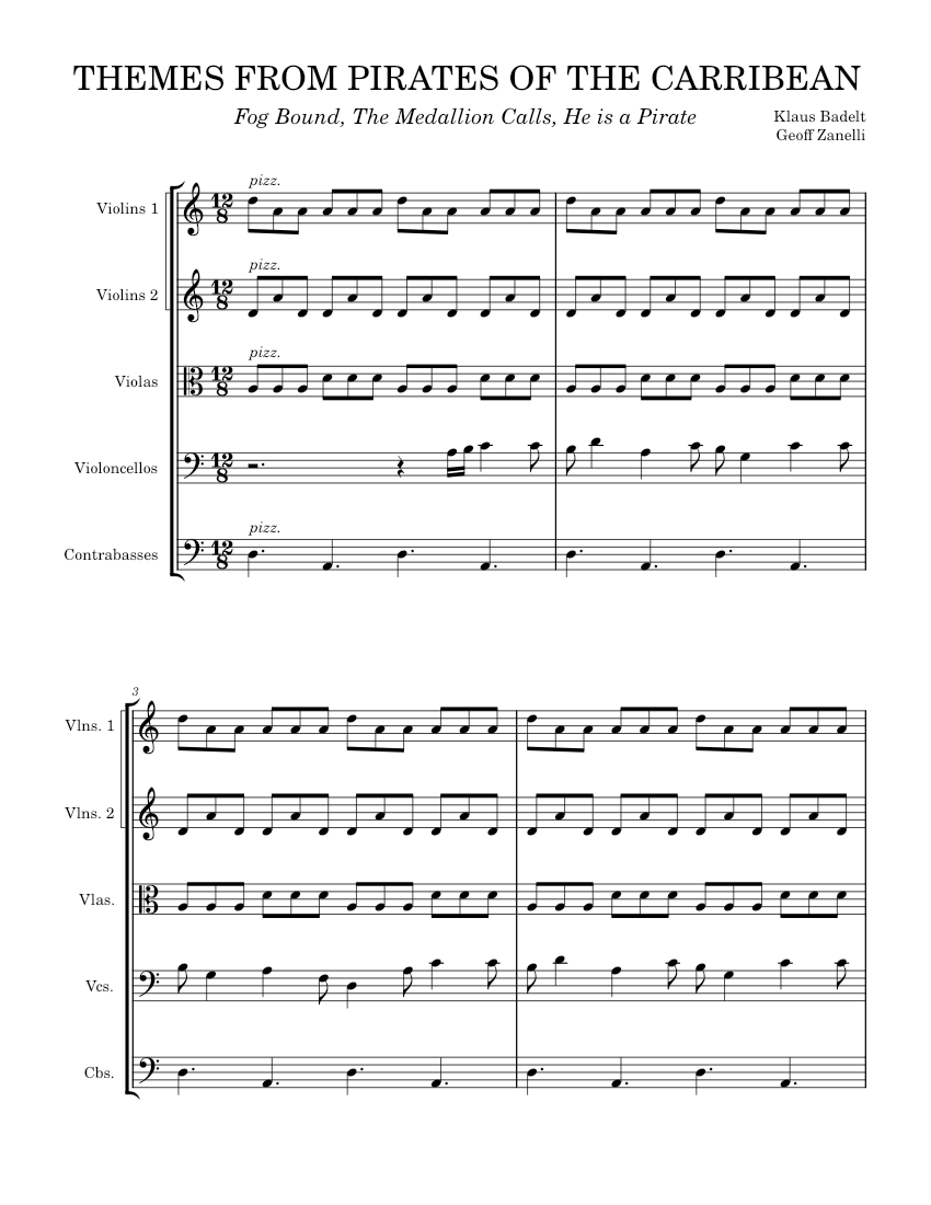 Pirates of the Caribbean: Curse of the Black Pearl Sheet music for ...