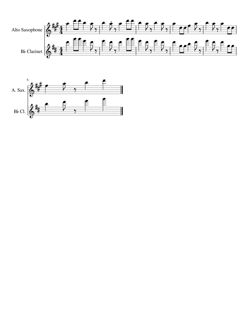 Del rio Sheet music for Clarinet in b-flat, Saxophone alto (Woodwind ...