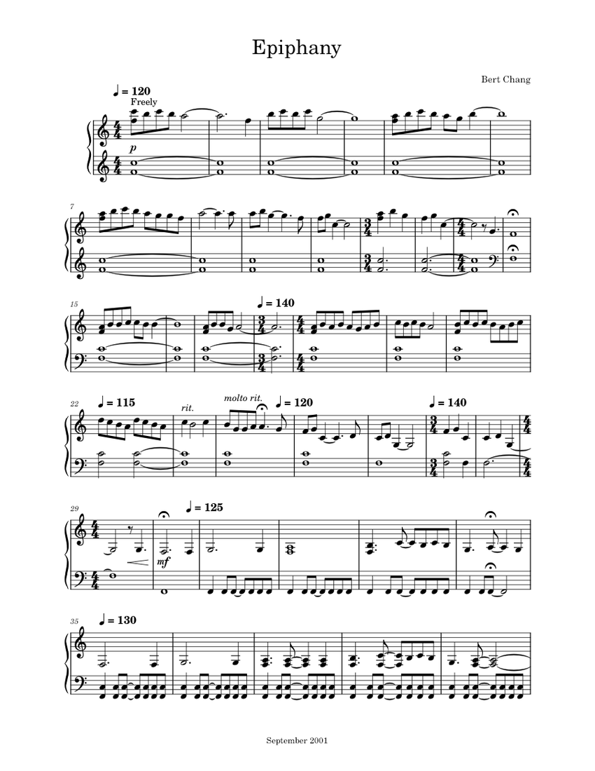 Epiphany Sheet music for Piano (Solo) | Musescore.com