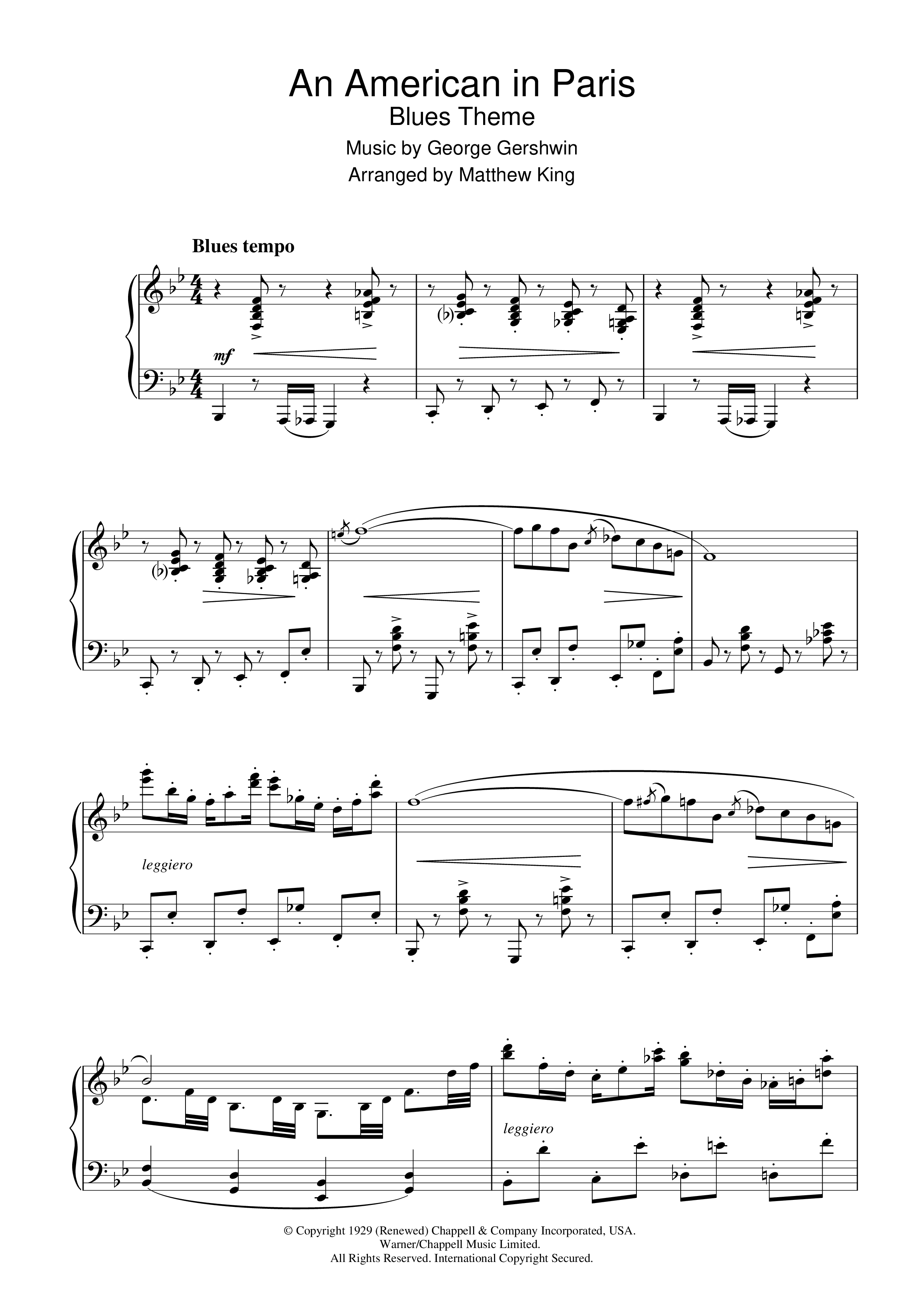 Play Official version of An american in paris Sheet Music by George ...