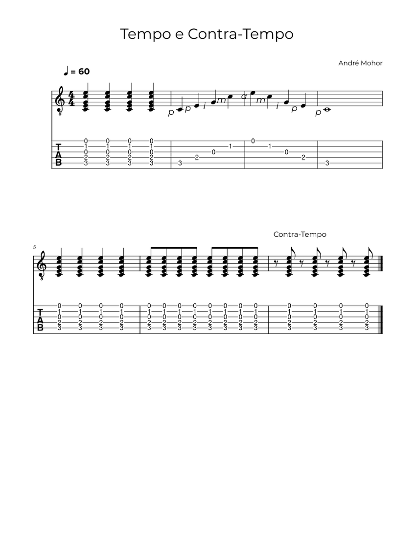 Tempo e Contra-Tempo Sheet music for Guitar (Solo) | Musescore.com