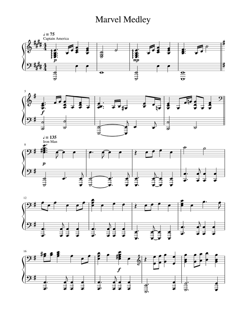 Marvel Medley - piano tutorial