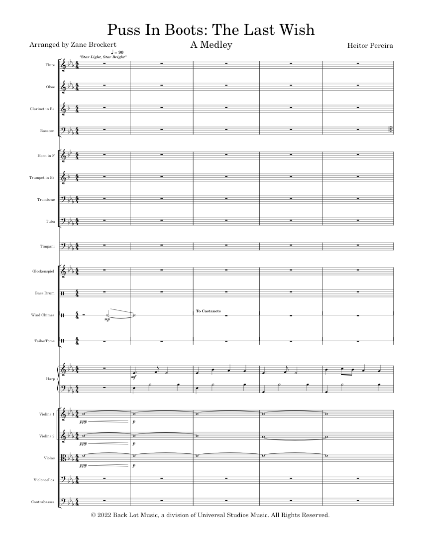 Puss In Boots Medley Sheet music for Trombone, Tuba, Flute, Oboe & more ...