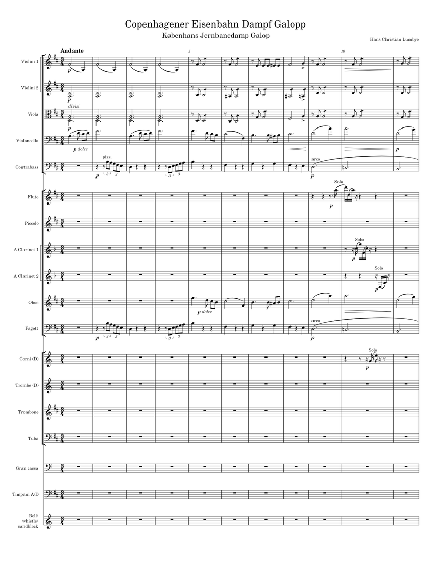 Københavns Jernbane Damp Galop Sheet music for Trombone, Tuba, Flute, Oboe & more instruments ...