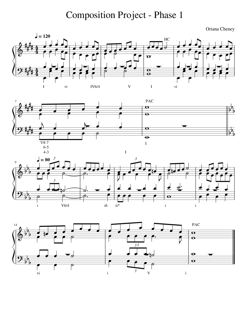 Project – Oriana C Oriana C Comp Sheet music for Piano (Solo ...