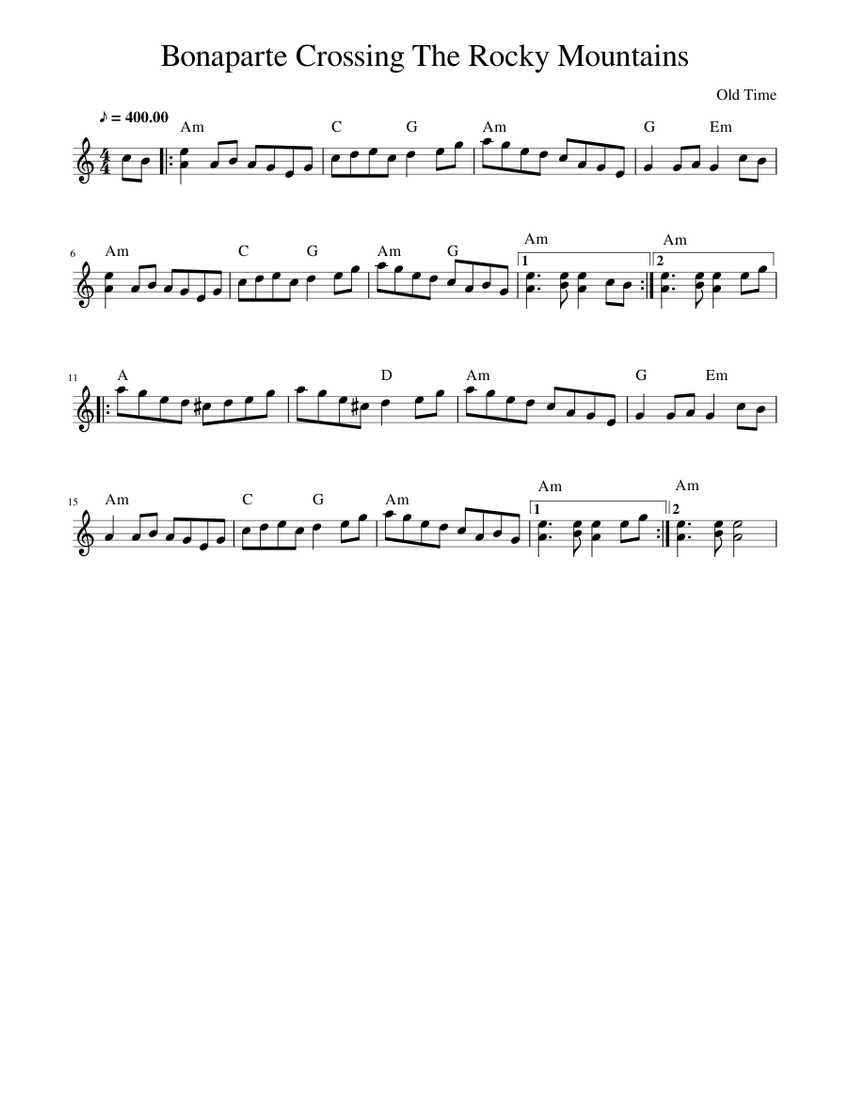 Bonaparte Crossing The Rocky Mountains - piano tutorial