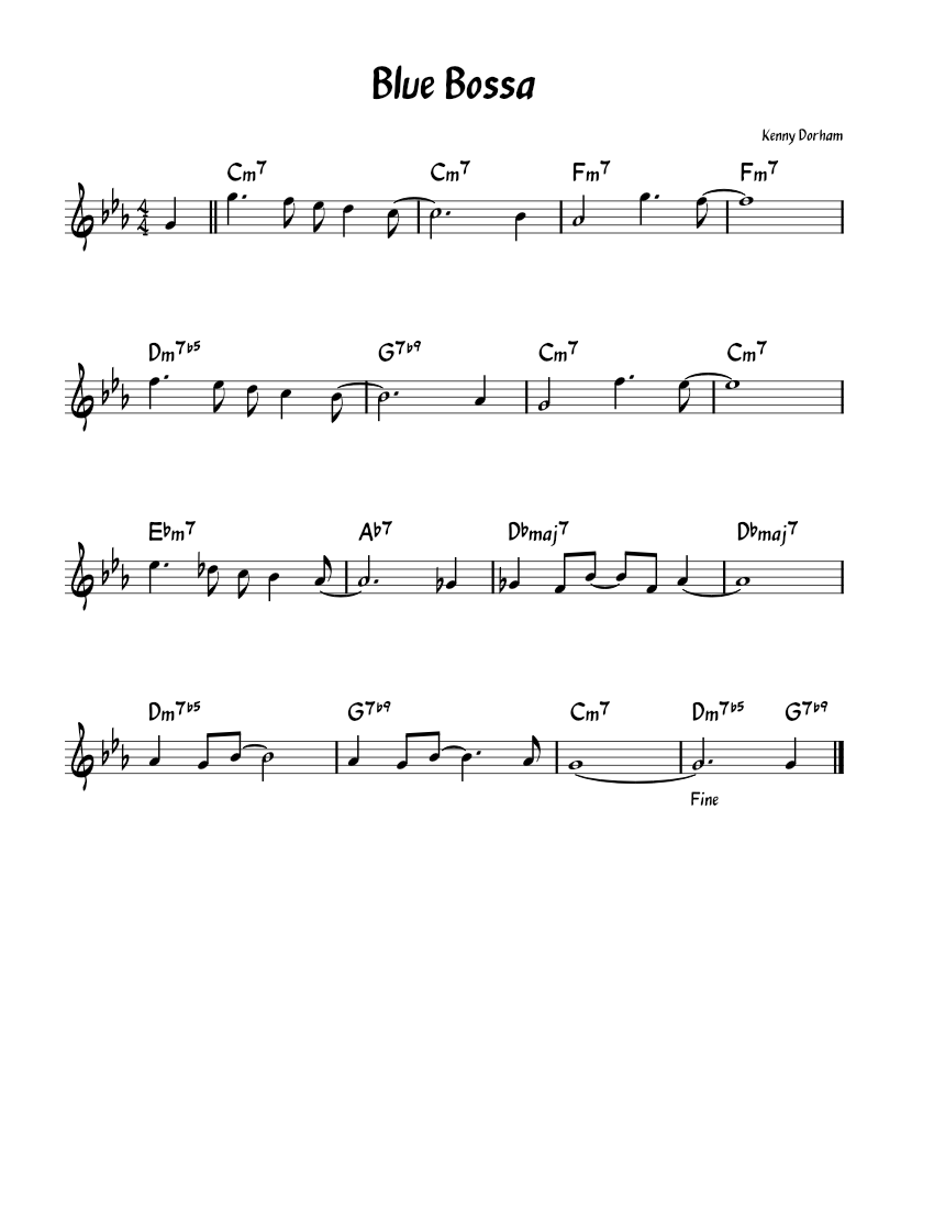 Blue Bossa – Kenny Dorham Sheet music for Piano (Solo) Easy | Musescore.com