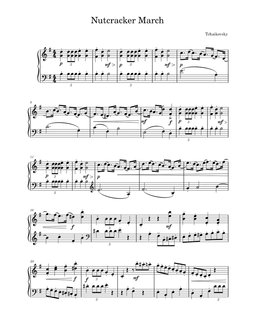 Nutcracker Suite - March – Pyotr Ilyich Tchaikovsky Nutcracker_March ...