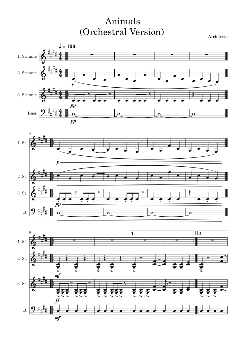 Animals (Orchestral Version) – Architects Sheet music for Accordion ...