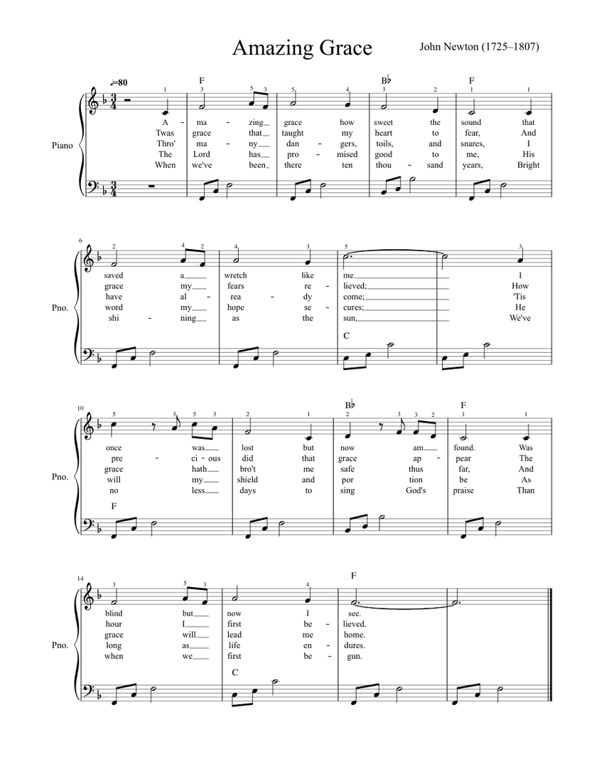 Grâce infinie Sheet music for Piano (Solo) Easy | Musescore.com