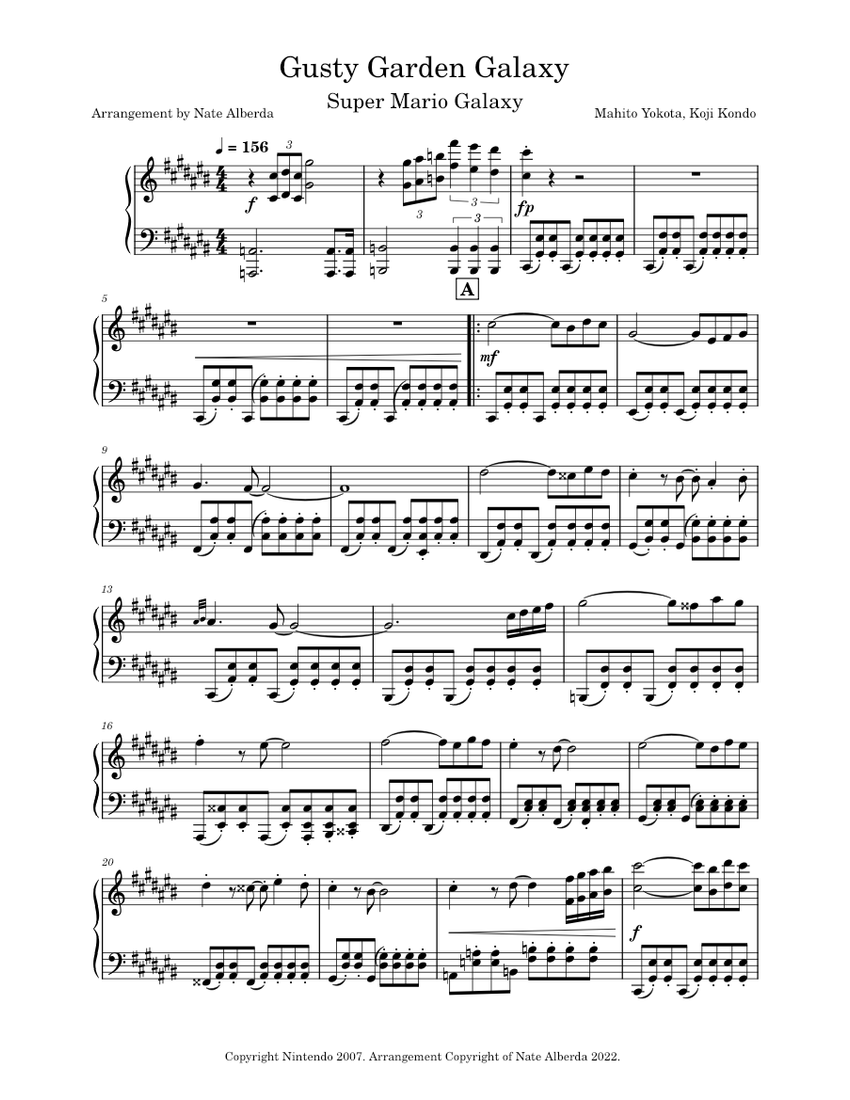 Gusty Garden Galaxy - Super Mario Galaxy – Kondo, Koji; Yokota, Mahito ...