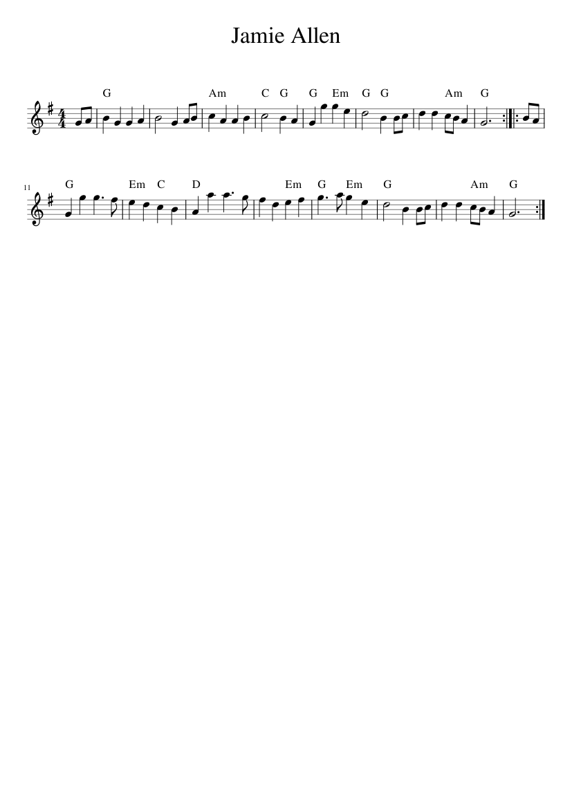 Jamie Allen Sheet music for Piano (Solo) Easy | Musescore.com