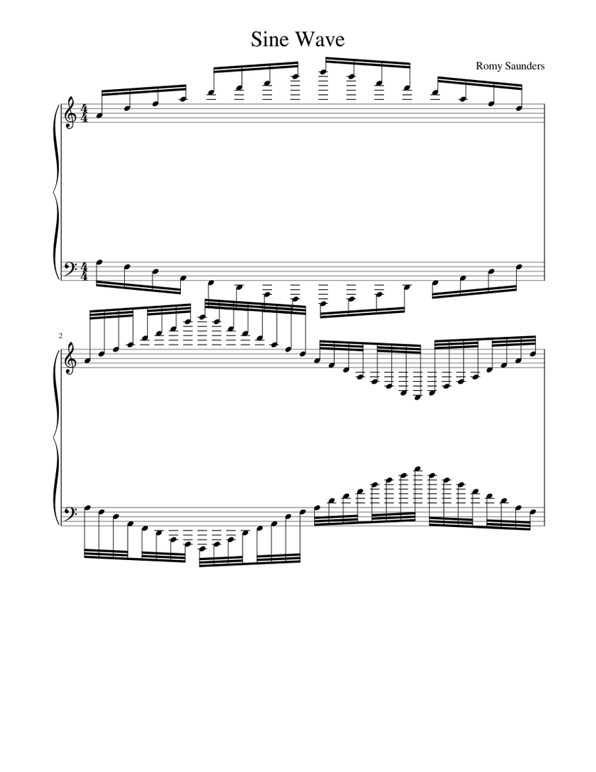 A Sine Wave Sheet music for Piano (Solo) | Download and print in PDF or ...