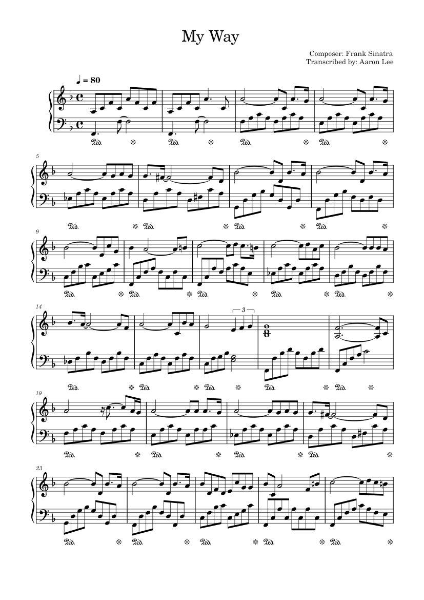 My Way – Frank Sinatra Sheet music for Piano (Solo) | Musescore.com