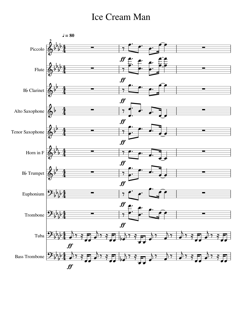 Ice Cream Man Sheet music for Trombone, Tuba, Flute, Oboe & more ...
