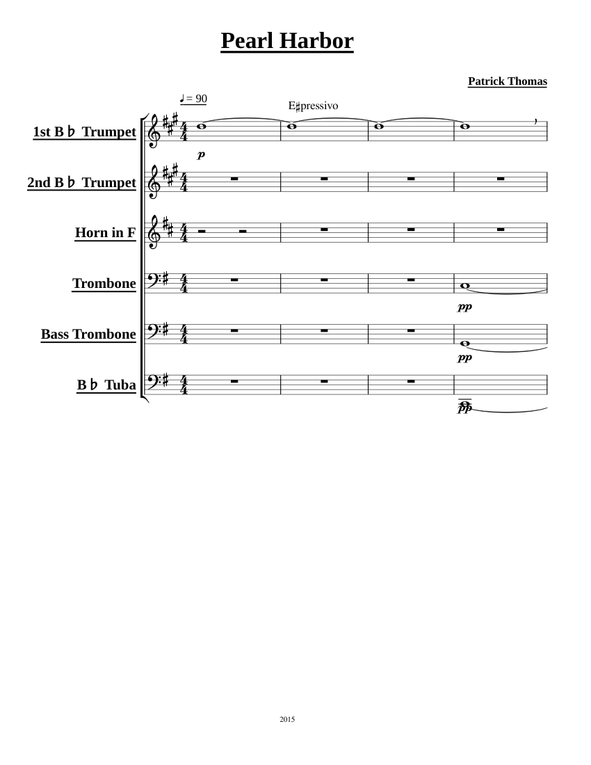 Pearl Harbor Sheet music for Trombone, Tuba (Brass Duet) | Musescore.com