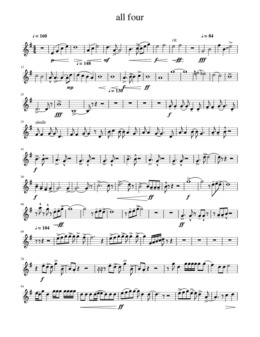 all four Sheet music for Saxophone alto (Solo) | Musescore.com