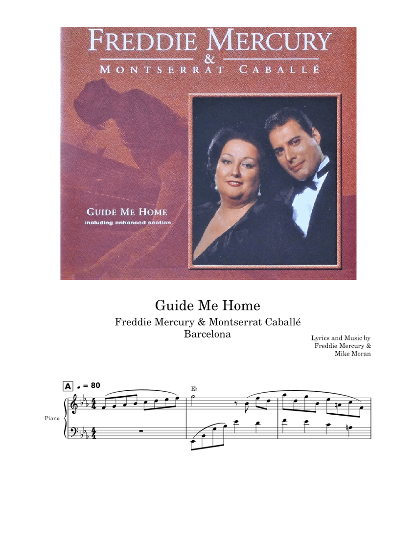 Guide Me Home – Freddie Mercury Sheet music for Piano, Alto, Tenor ...