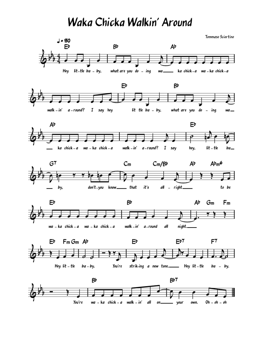 Waka Chicka Walkin' Around - Tommaso Sciortino Sheet music for Piano ...