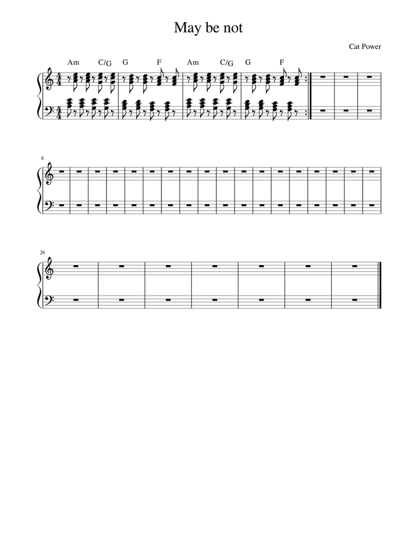 May be not Sheet music for Piano (Solo) Easy | Musescore.com