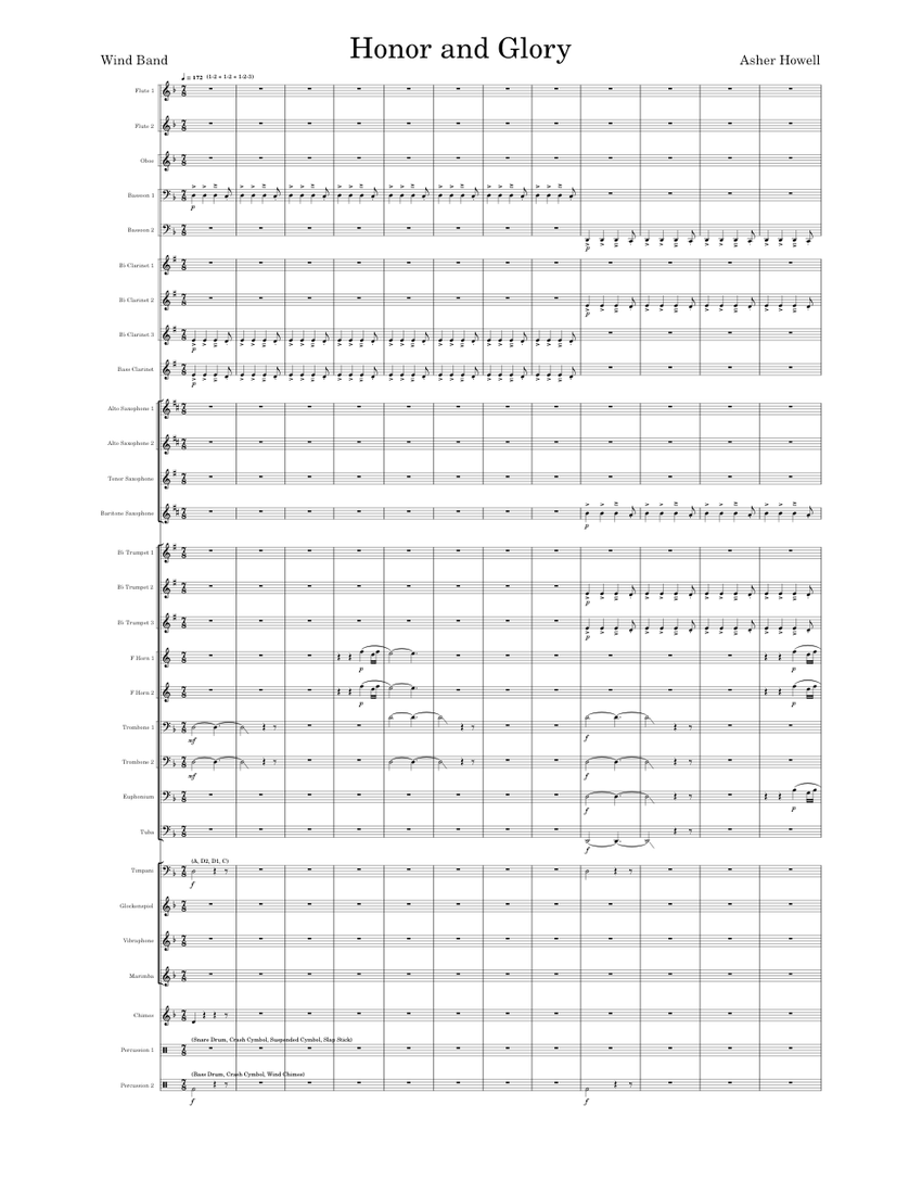 Honor and Glory 2nd Edition Sheet music for Trombone, Euphonium, Tuba, Flute & more instruments ...