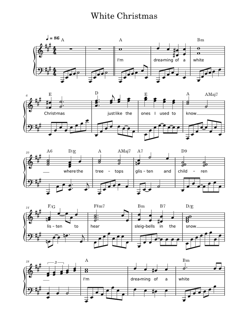 White Christmas Sheet music for Piano (Solo) | Musescore.com