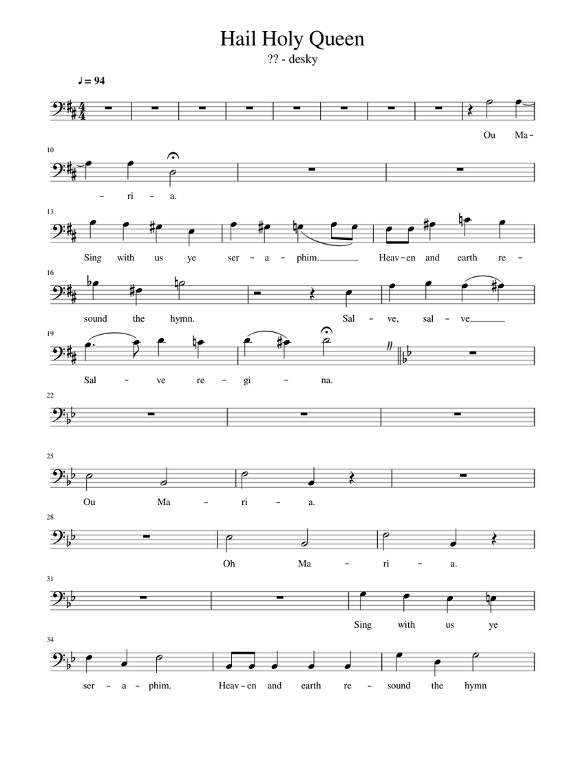 Hail Holy Queen Sheet music for Piano (Solo) Easy | Musescore.com