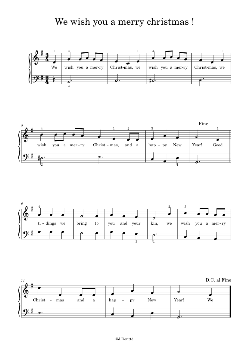 We wish you a merry christmas – Misc Christmas Sheet music for Piano ...