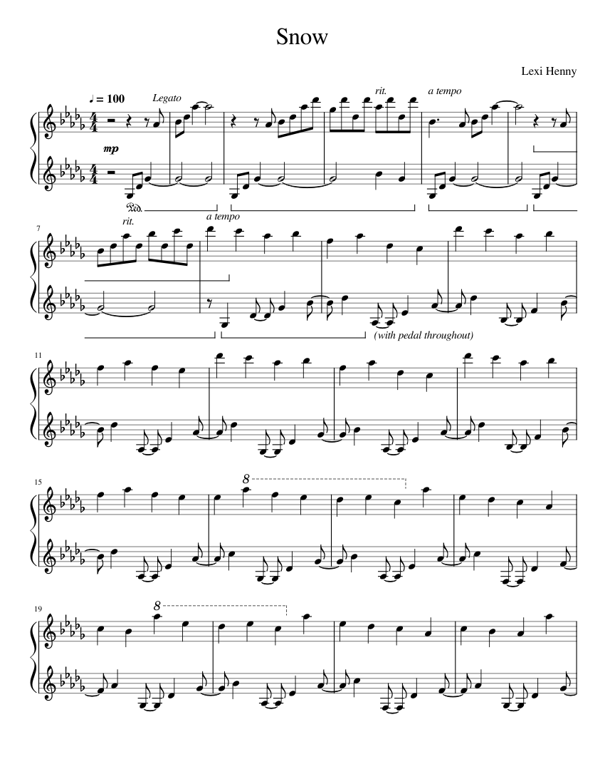 Snow Sheet music for Piano (Solo) | Musescore.com