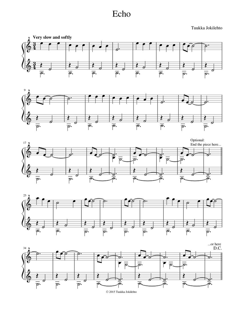 Echo Sheet music for Piano (Solo) | Musescore.com