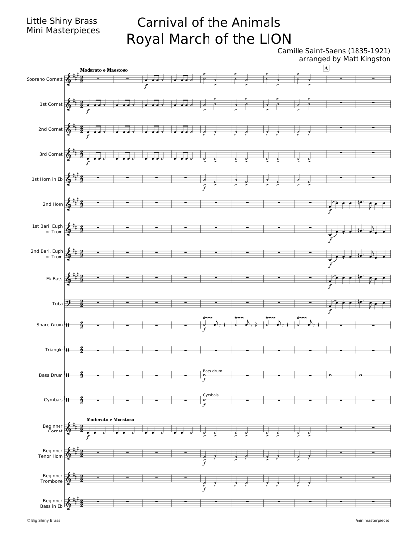 Finale (From 'The Carnival Of The Animals') - Camille Saint Saens Sheet Music for Trombone ...