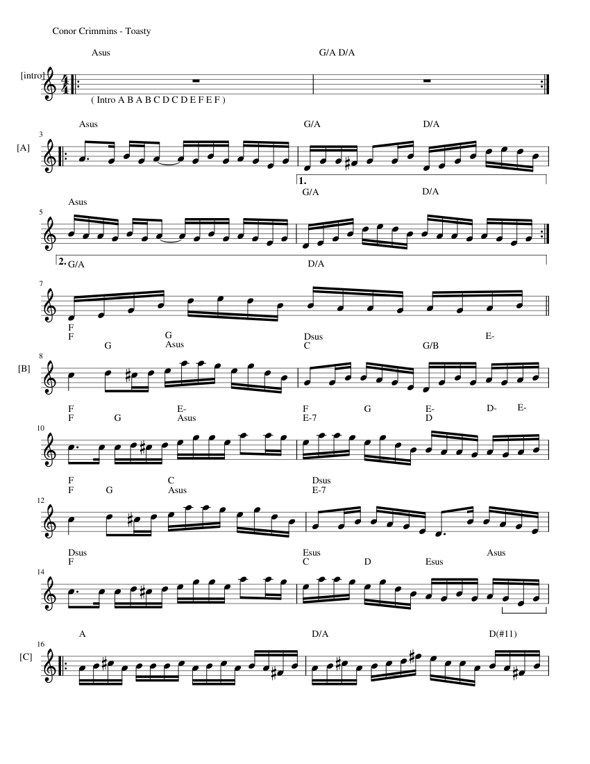 Toasty – Conor Crimmins Sheet music for Piano (Mixed Ensemble) Easy ...