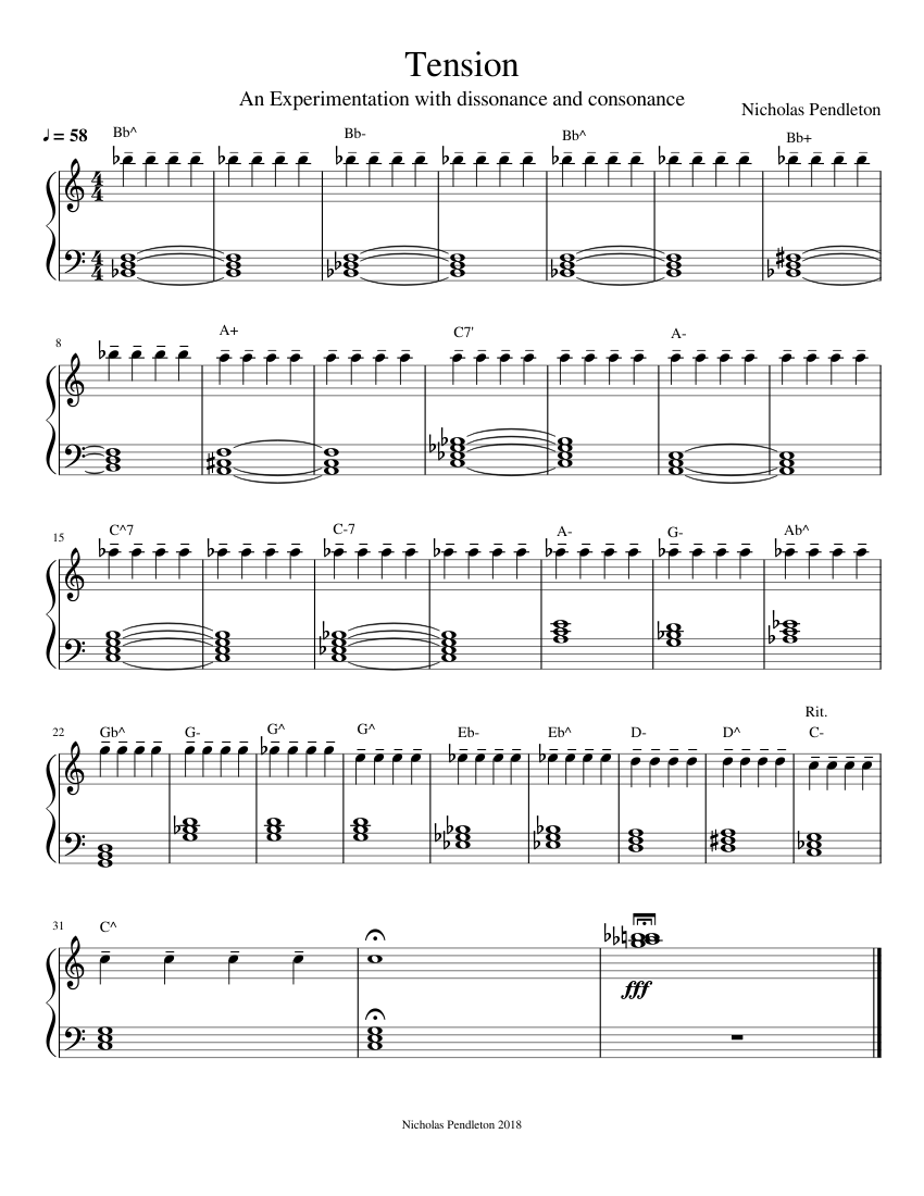 Tension Sheet music for Piano (Solo) | Musescore.com