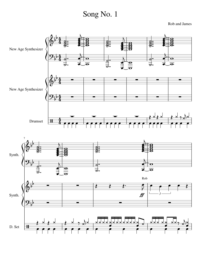 Here yee go Sheet music for Drum group, Synthesizer (Mixed Trio ...