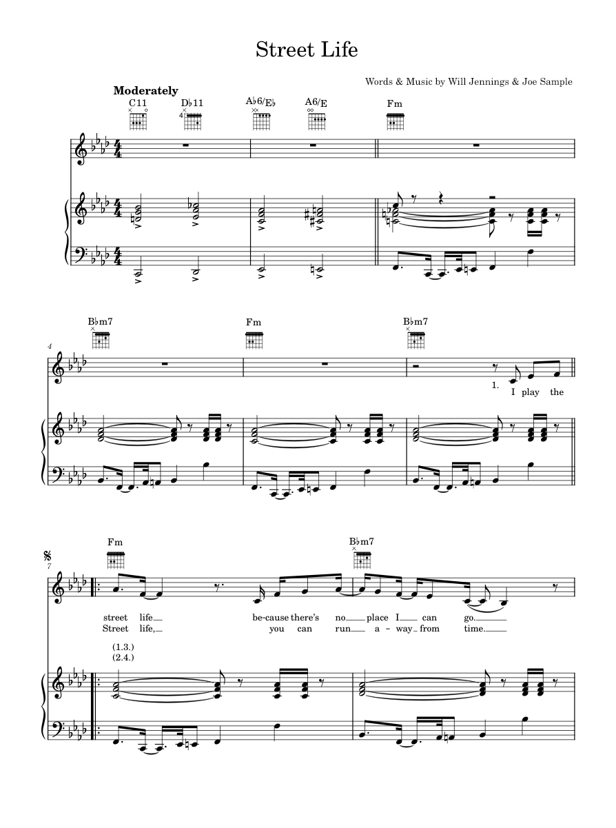 street life Sheet music for Piano, Vocals by The Crusaders Official ...