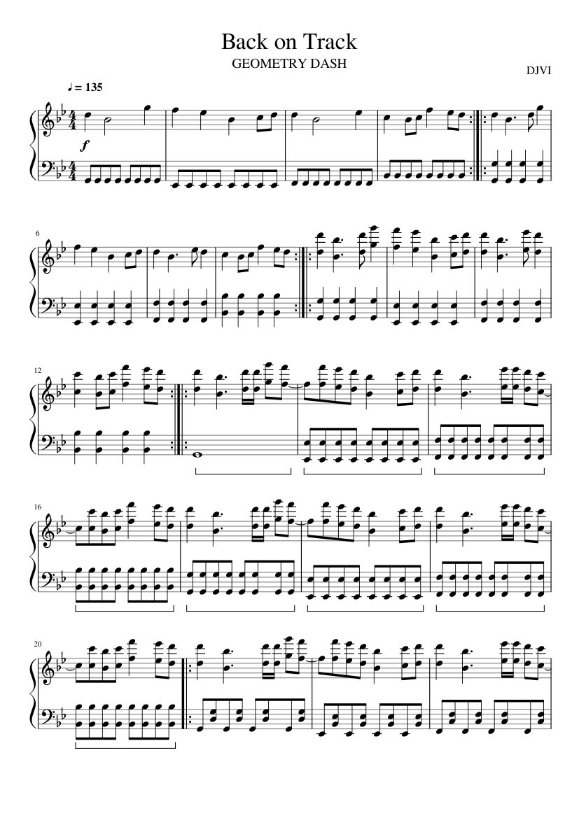 Back on Track Sheet music for Piano (Solo) | Musescore.com
