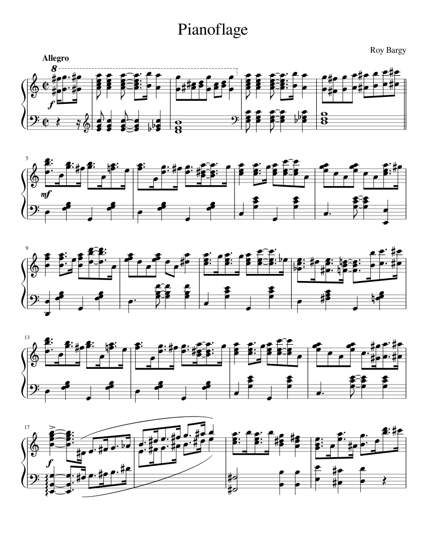 Pianoflage, Roy Bargy, 1922 Sheet music for Piano (Solo) | Musescore.com
