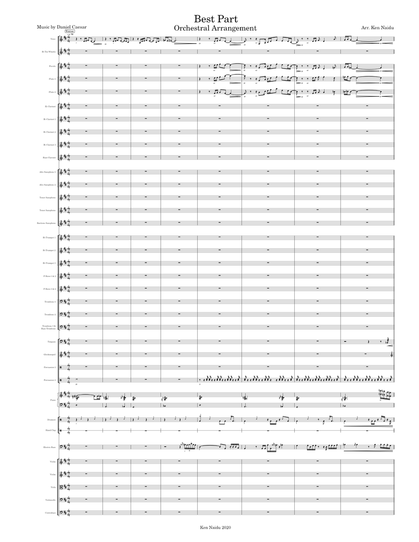 Best Part | Daniel Caesar & H.E.R Sheet music for Piano, Trombone ...