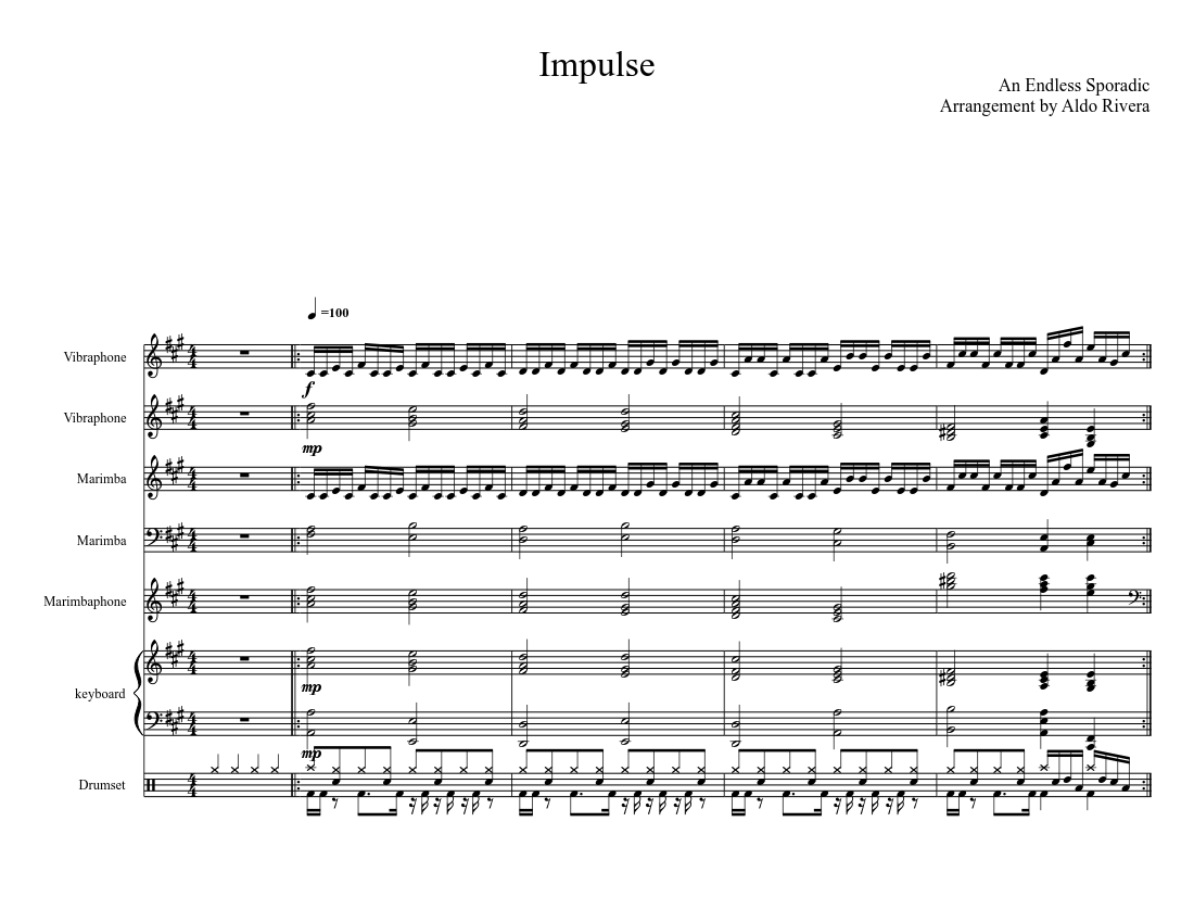 Impulse Sheet Music for Organ, Vibraphone, Drum group, Marimba (Mixed ...