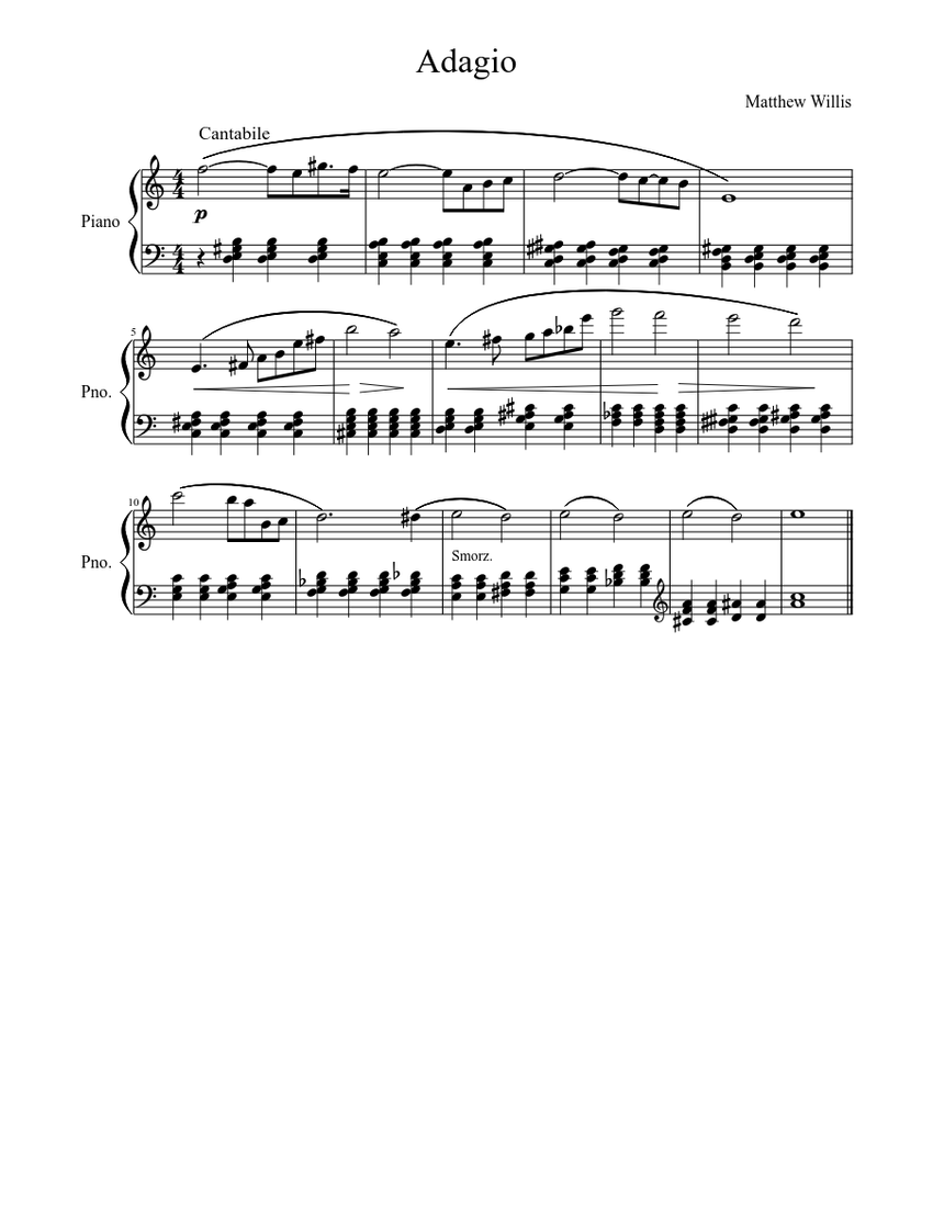 Adagio Sheet music for Piano (Solo) | Musescore.com