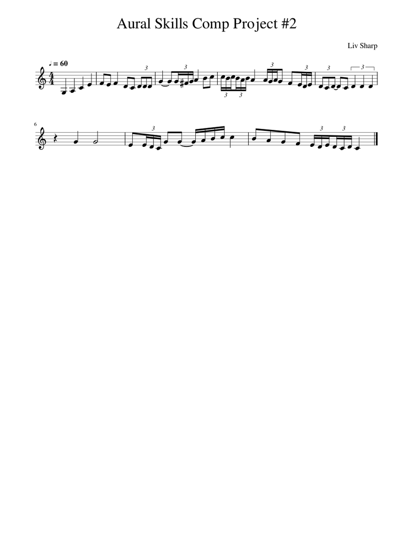 Aural Skills Comp Project #2 Sheet music for Piano (Solo) | Musescore.com